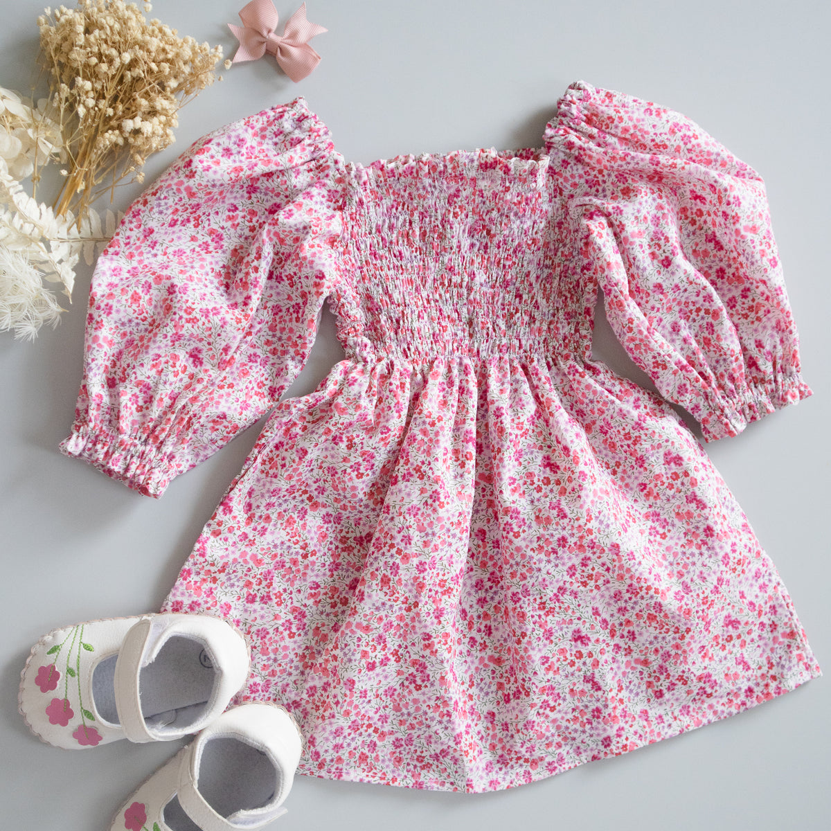 Shirred Girls Dress Sewing Pattern for Beginners – Easily Made Patterns
